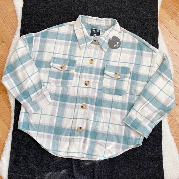 Love+Joy | Jackets & Coats | Womens Flannel Shirt Jacket Button Dawn ...